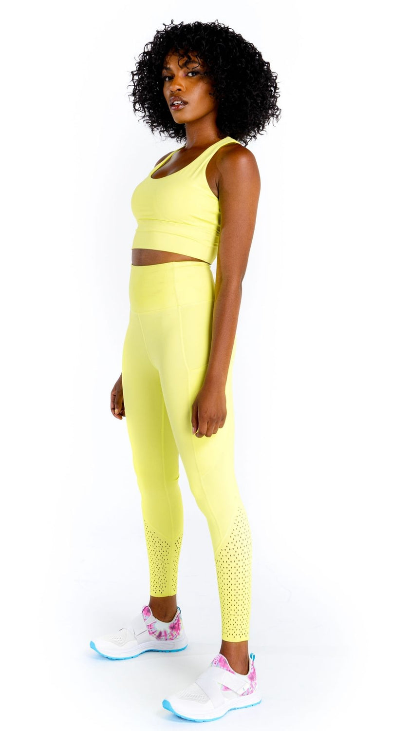 Ansa Medium Impact Sports Bra - Citron | ROAM LOUD