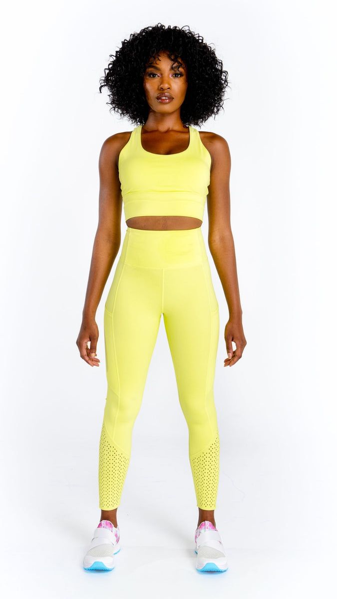 Ansa Medium Impact Sports Bra - Citron | ROAM LOUD
