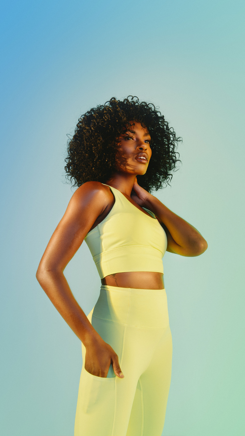 Ansa Medium Impact Sports Bra - Citron | ROAM LOUD